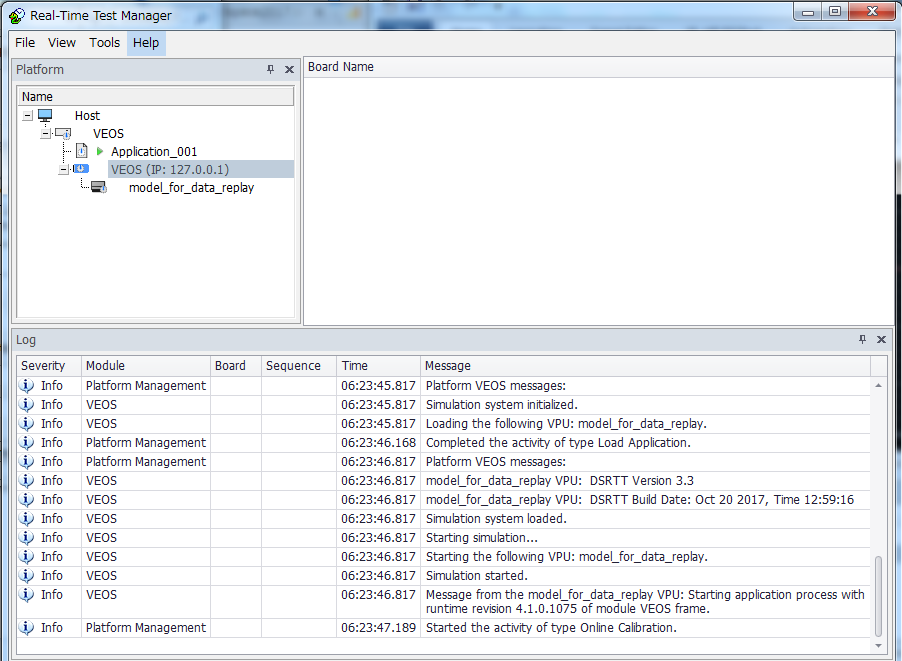↓アプリケーション名（model_for_data_replay）の部分を右クリックしてConnectを選択