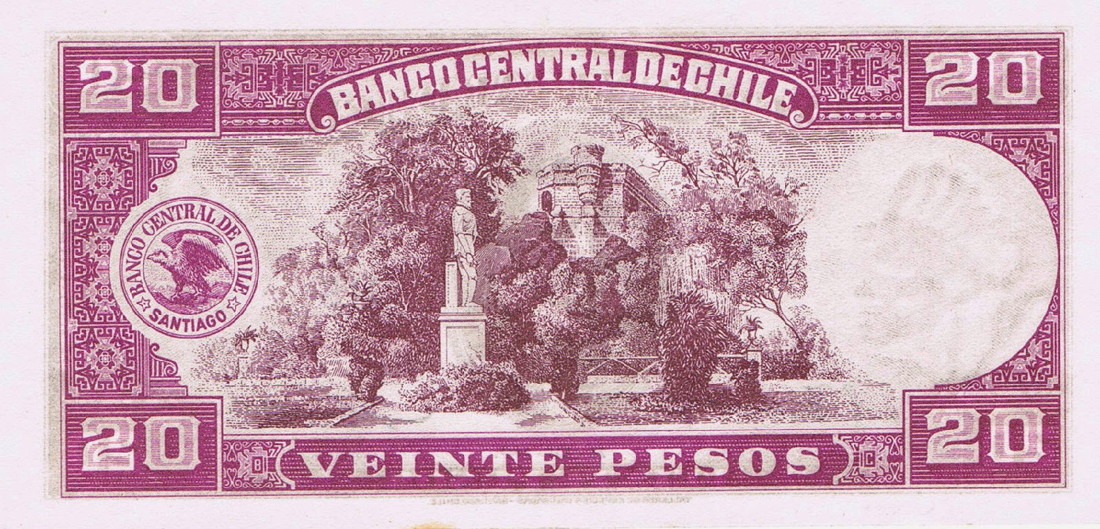 Chile 20 Pesos banknote 1947 Pedro de Valdivia|World Banknotes & Coins ...