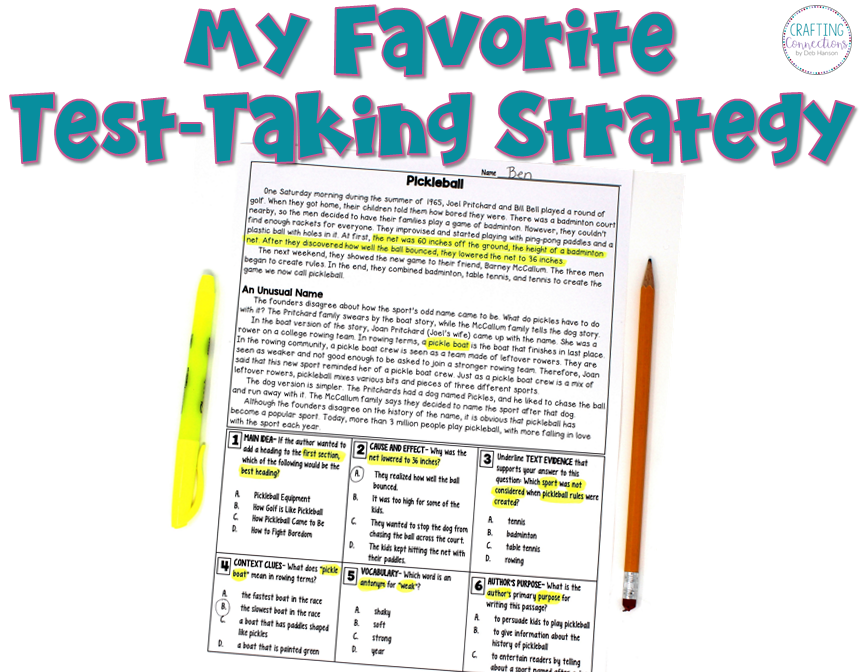 My Favorite Test Taking Strategy Crafting Connections my-favorite-test-taking-strategy-crafting-connections