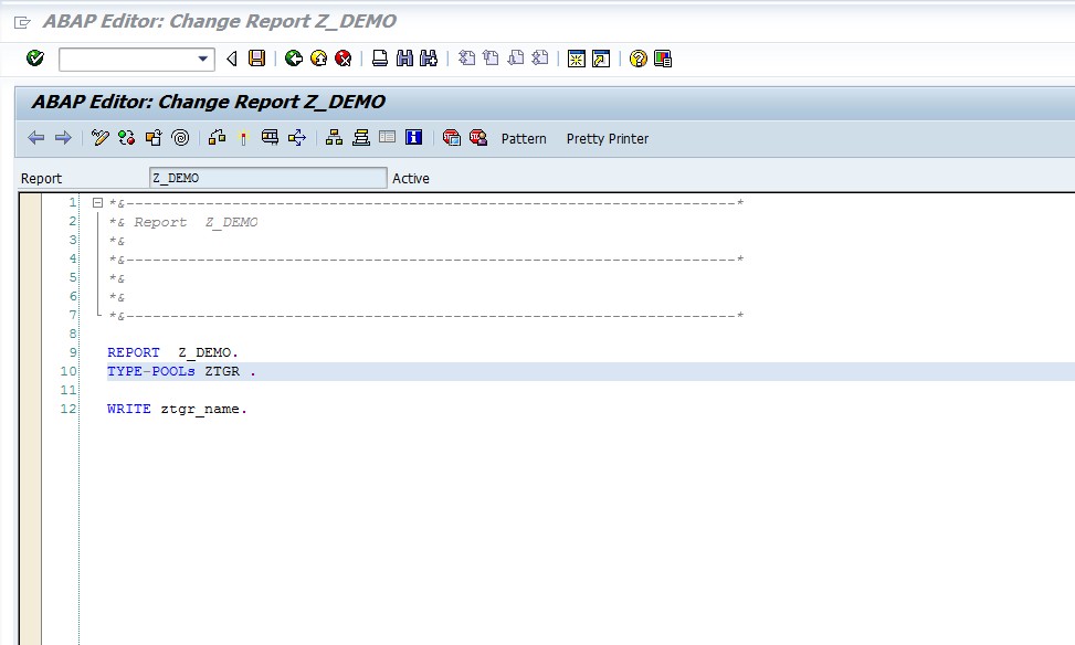 Creating Type Group in SAP ABAP