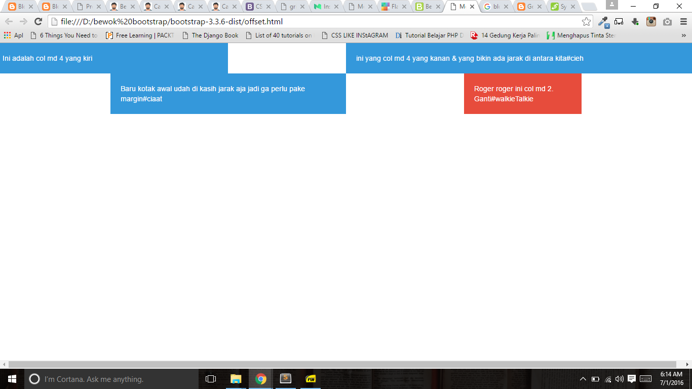 Belajar Bootstrap Part 3 Grid Layout Final Offsetting(offset) columns ... Belajar Bootstrap Part 3 Grid Layout Final Offsetting(offset) columns ...