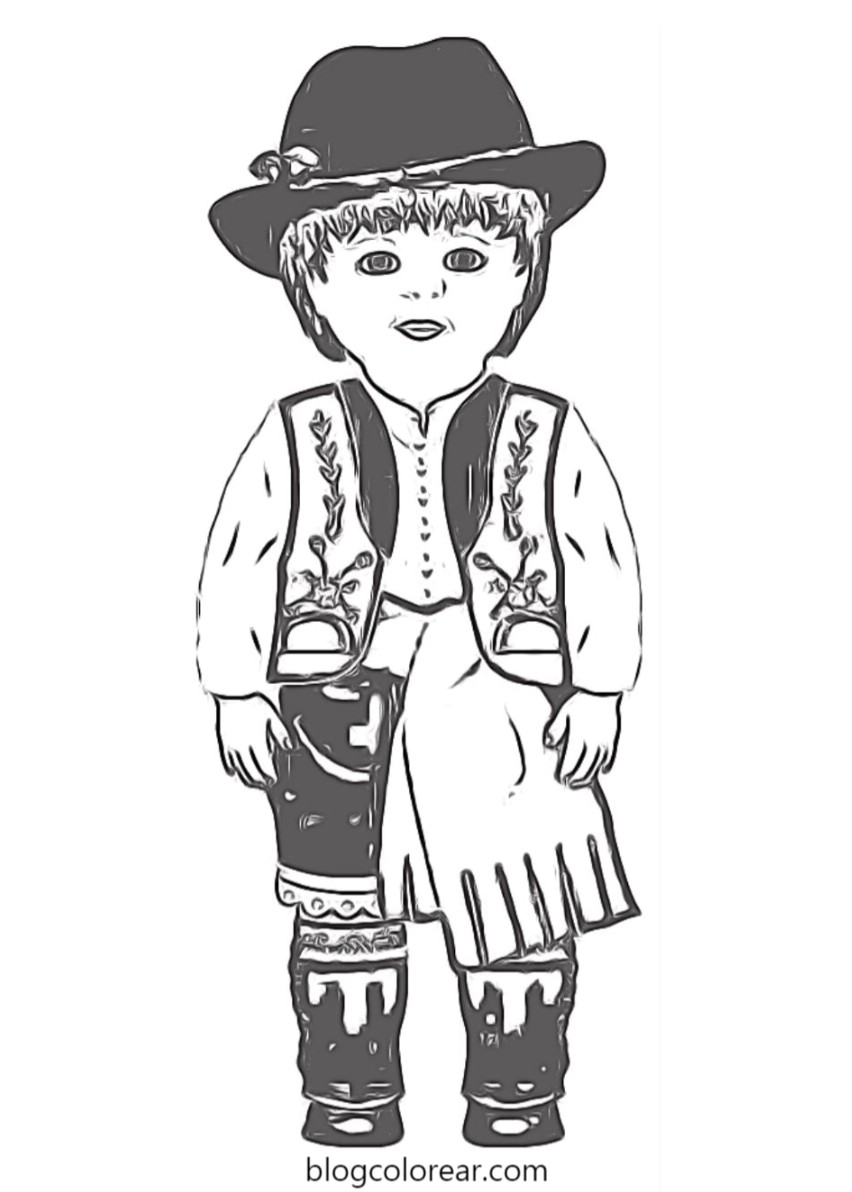 Dibujos colorear Tenerife traje típico - Colorear dibujos infantiles