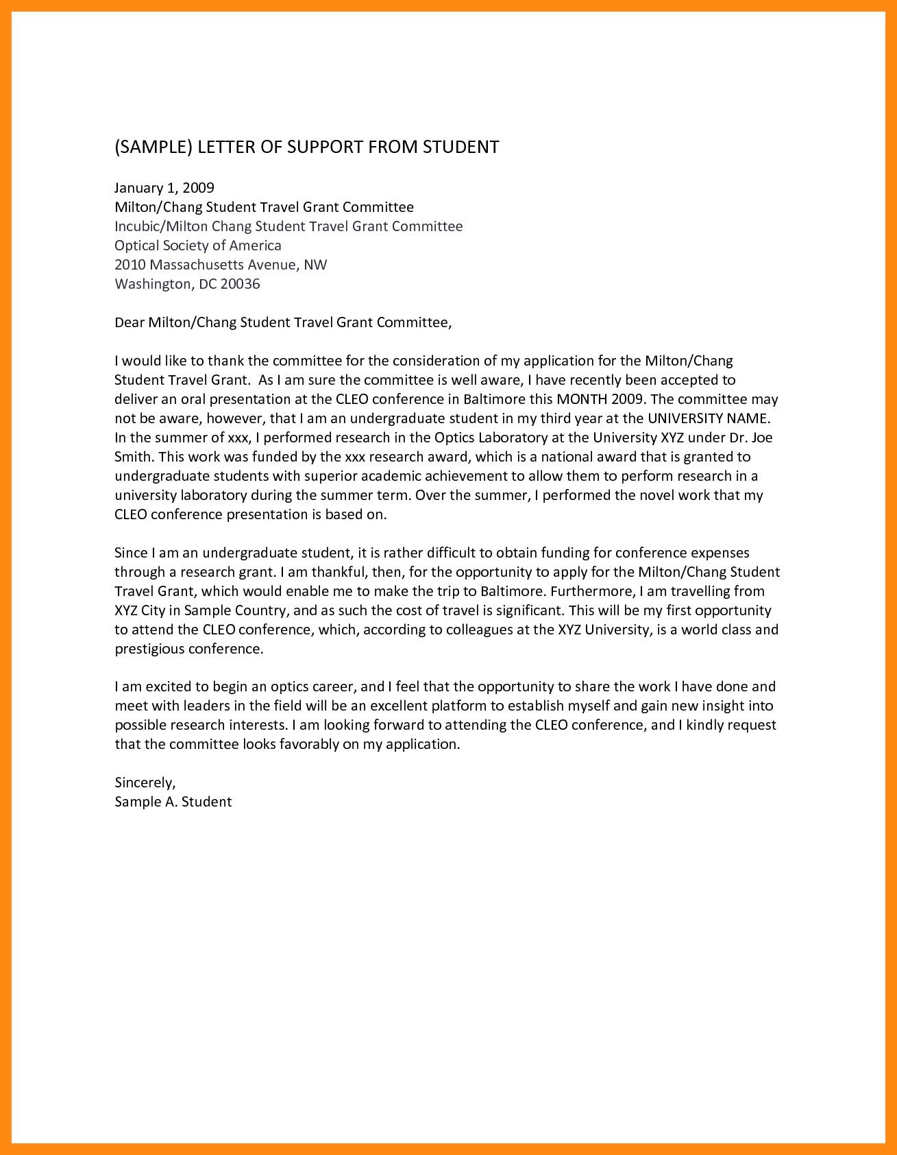 Spousal Support Letter Template ~ Resume Letter