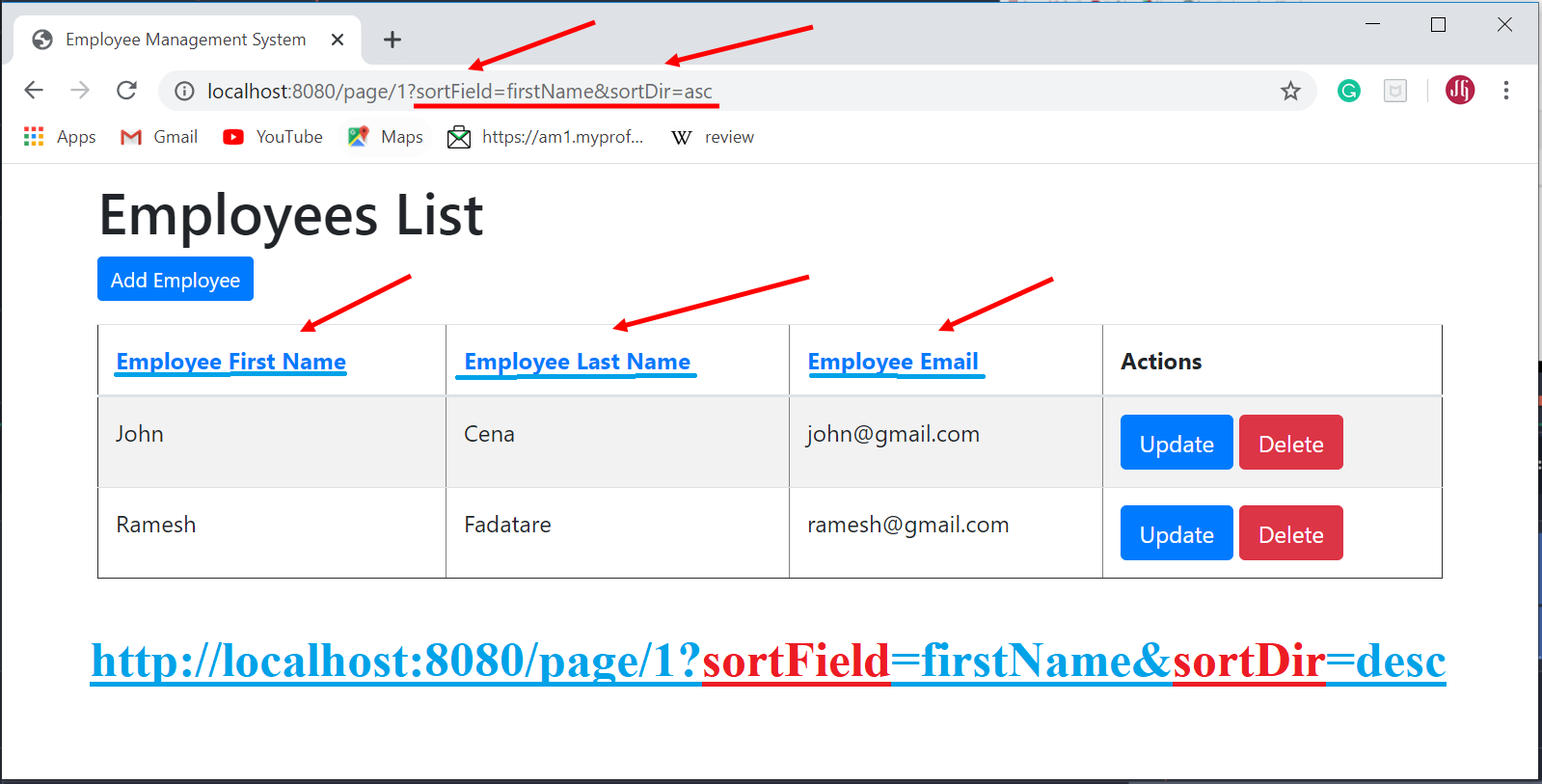 Pagination And Sorting With Spring Boot Thymeleaf Spring Data Jpa Hibernate Mysql
