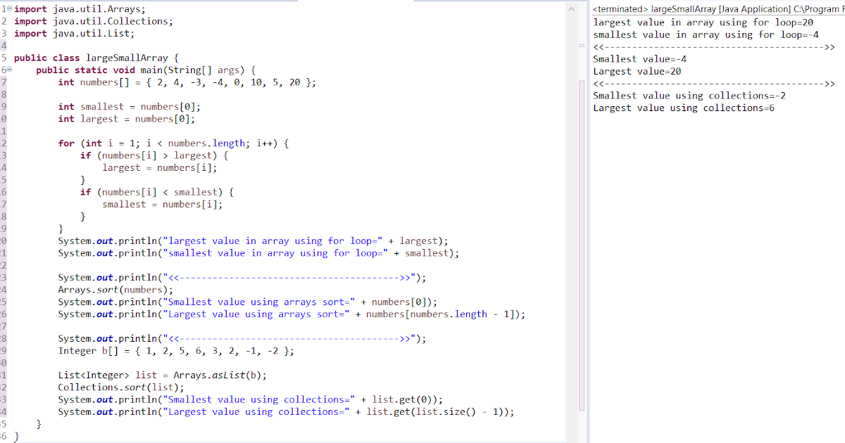 Keep Learning: Java Find largest and smallest value in array