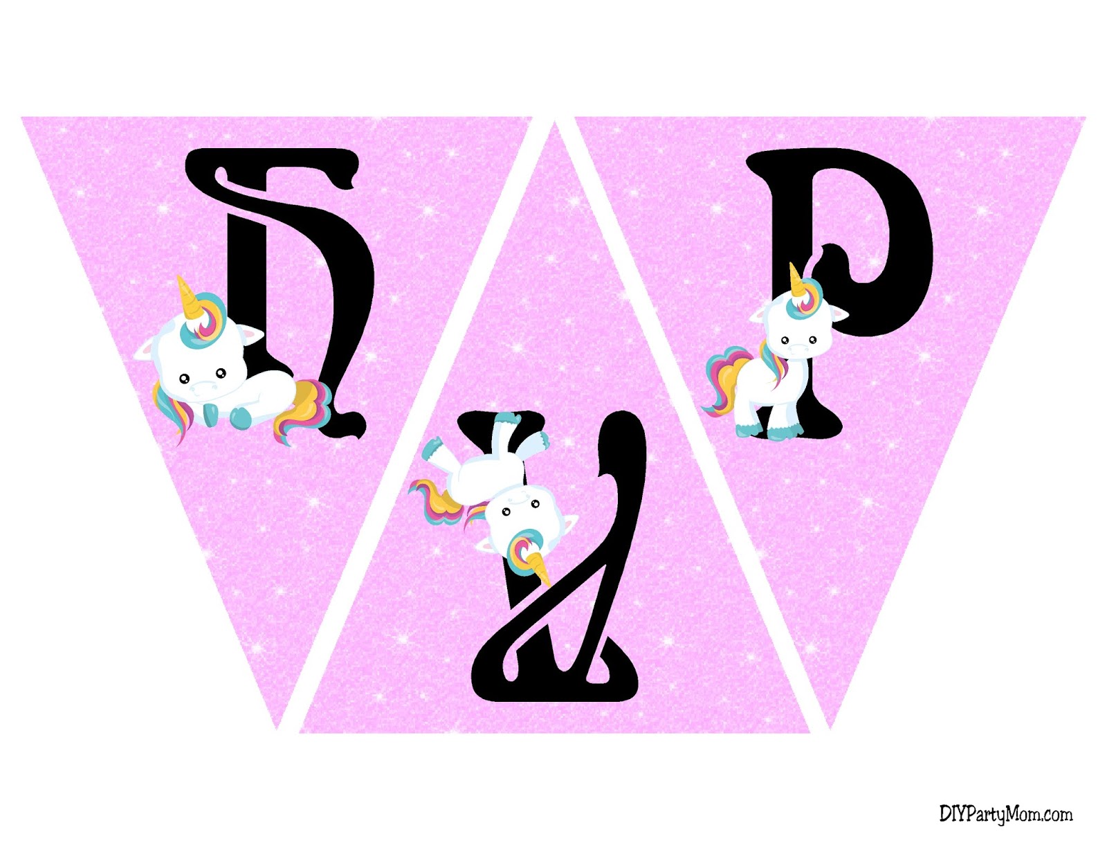 DIY Party Mom: Happy Birthday Unicorn Pennant Banner