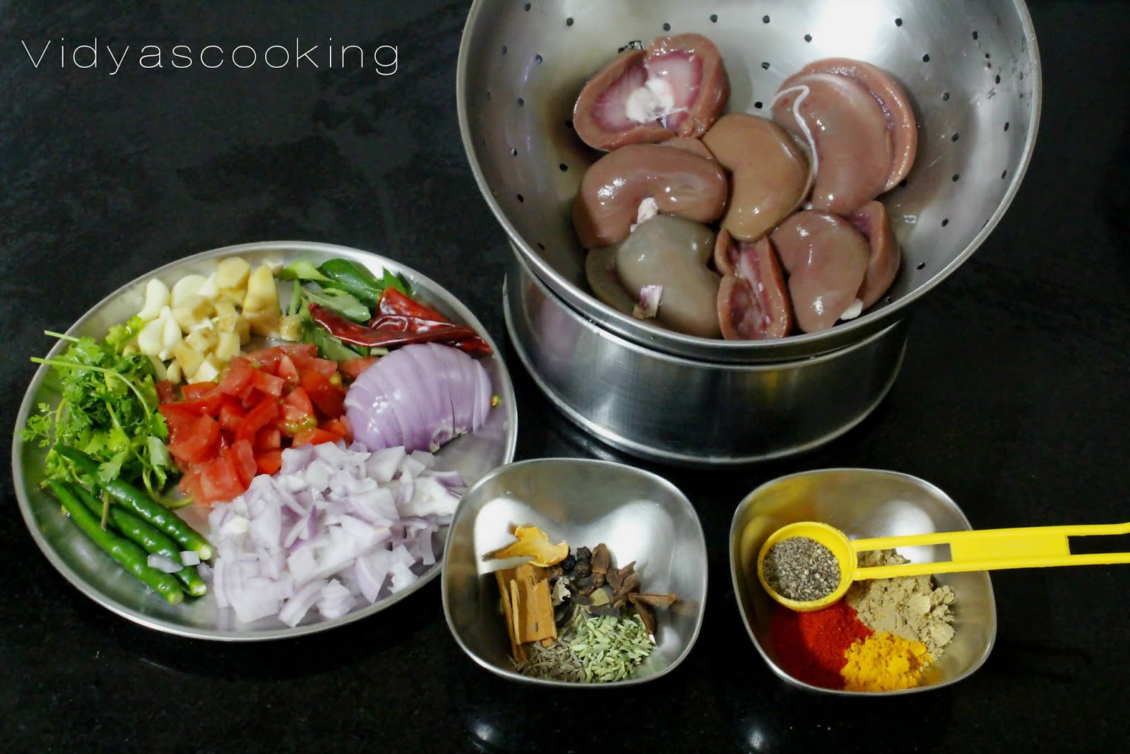 Southindian Style Mutton Kidney Fry Recipe