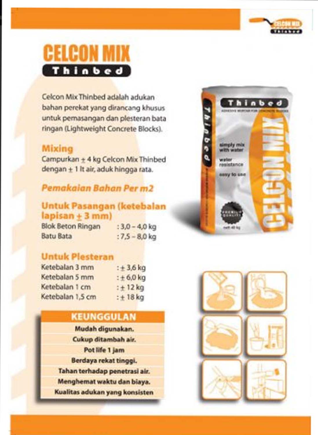 Mortar Instan : CELCON MIX - [Suplier-Material] Pemasuk Material Bangunan