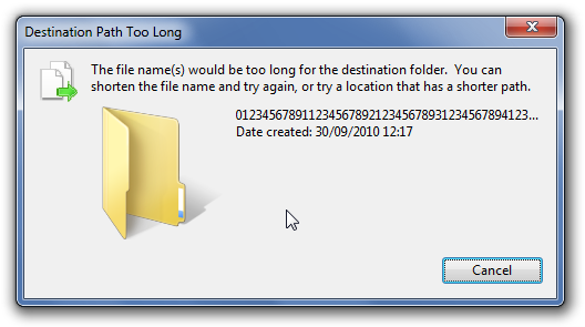 Destination Path Too Long Fix