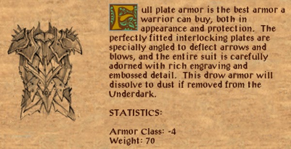 Best cRPGs: DROW FULL PLATE, BG2