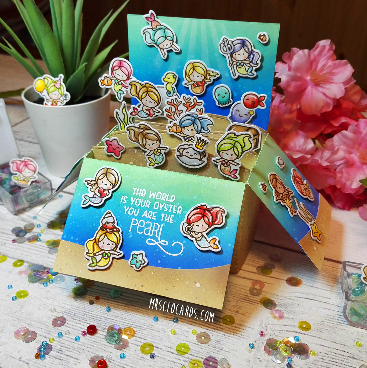 Under the Sea 3D Card with Little Mermaiden Agenda - Handmade cards by ...
