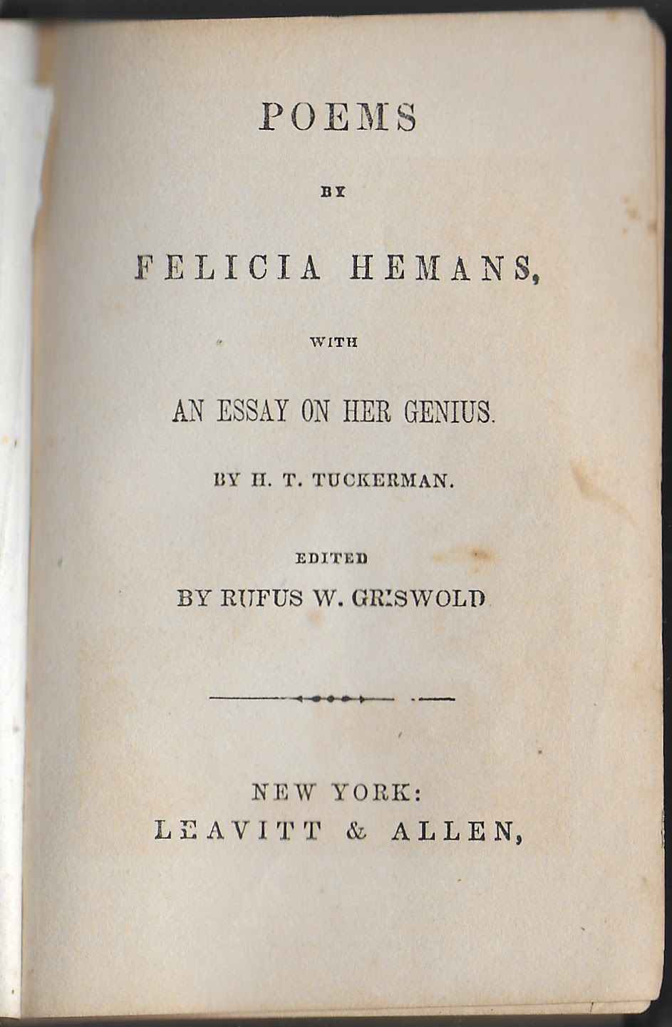 Heirlooms Reunited: "Poems" by Felicia Hemans: given to Maria F. Page ...