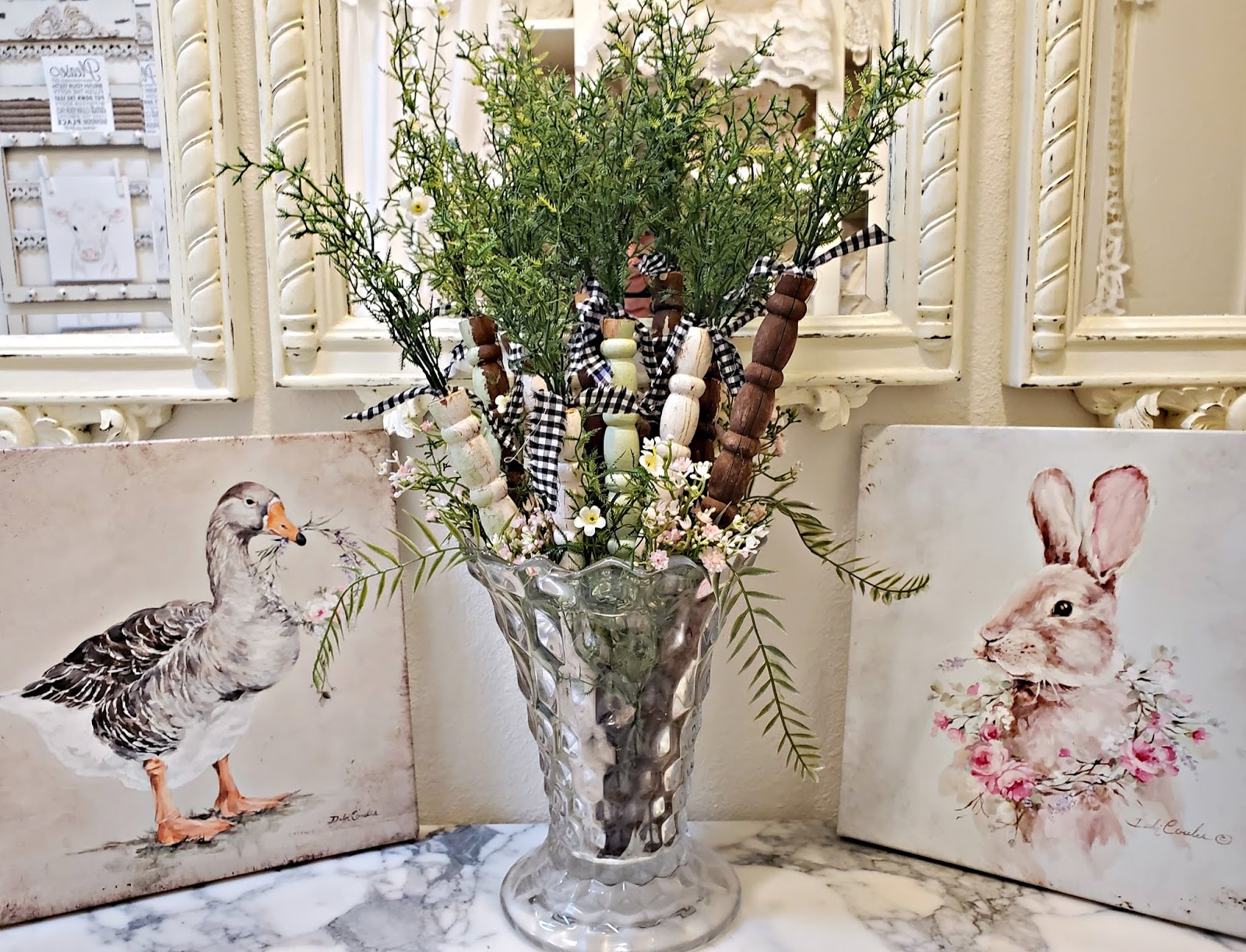 Penny's Vintage Home: Repurpose your old Crib Spindles into Spring Carrots