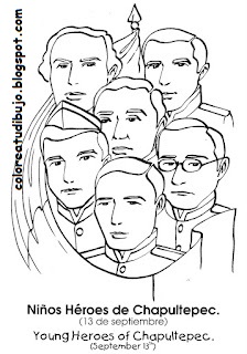 Niños heroes de Chapultepec para colorear - COLOREA TUS DIBUJOS