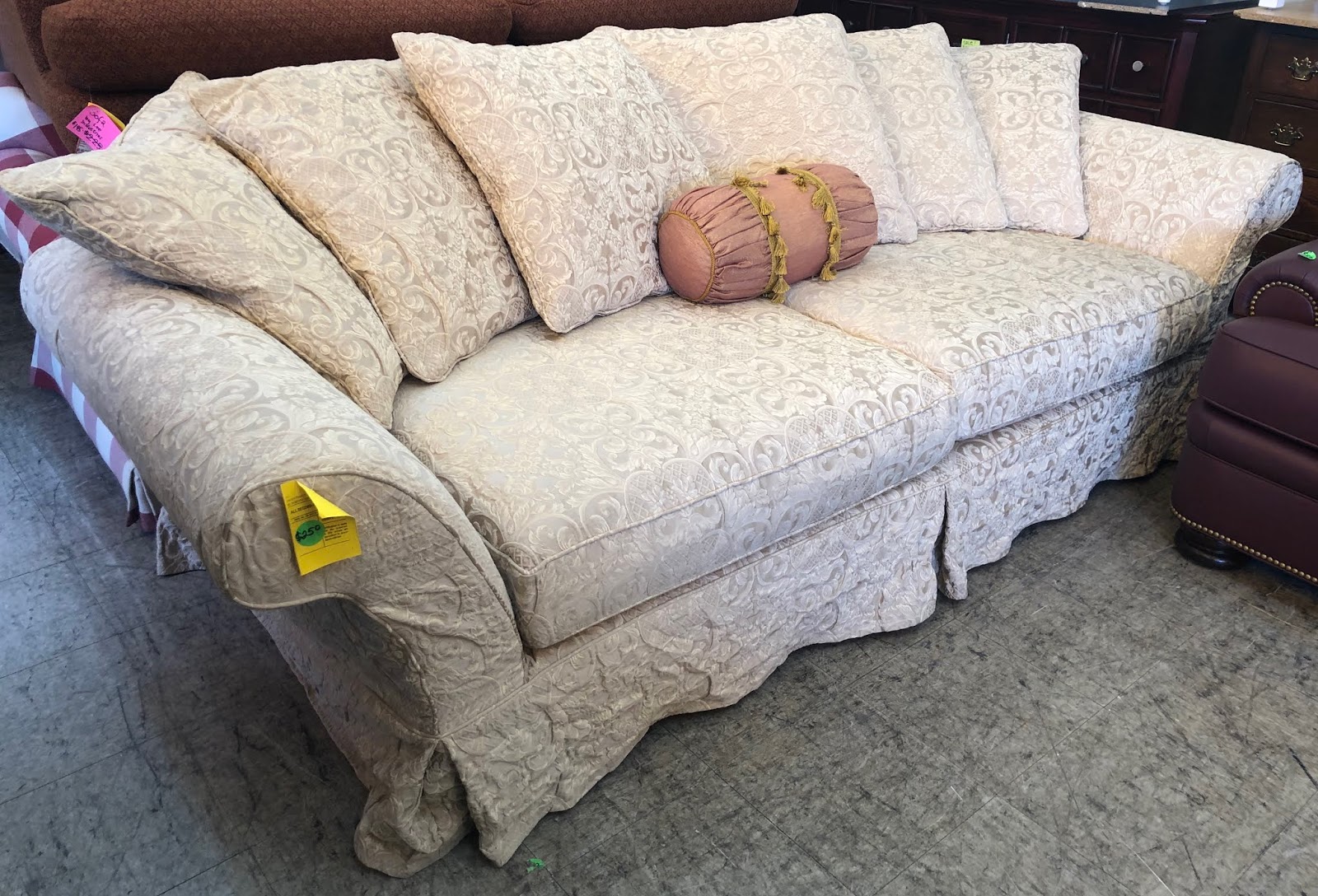 Uhuru Furniture & Collectibles: REDUCED #469651 Cream Jacquard Rolled ...