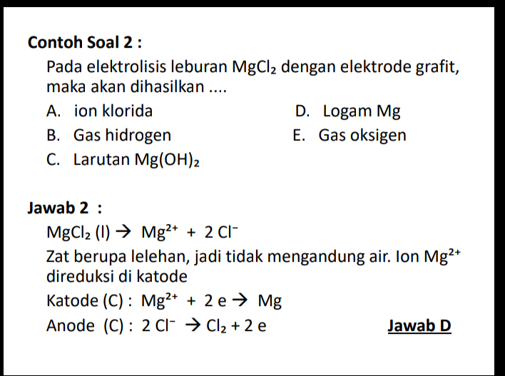 Contoh soal Sel Elektrolisis