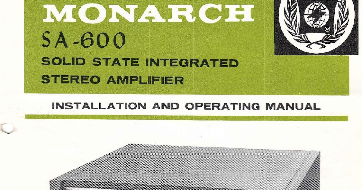 Infrequent Sound [sex.tex] technology: Monacor SA-600 Solid State ...