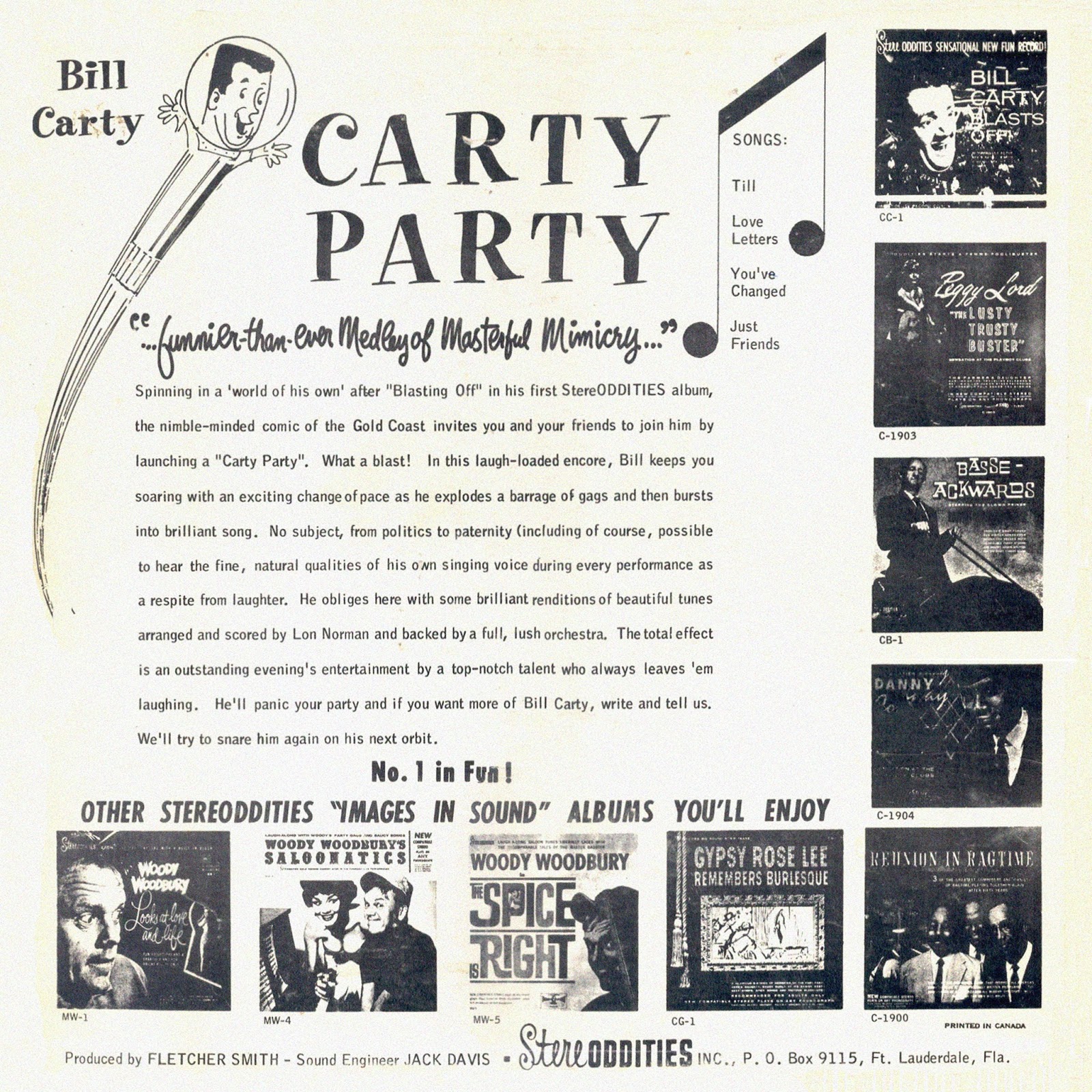Vintage Stand-up Comedy: Bill Carty - Carty Party 1962