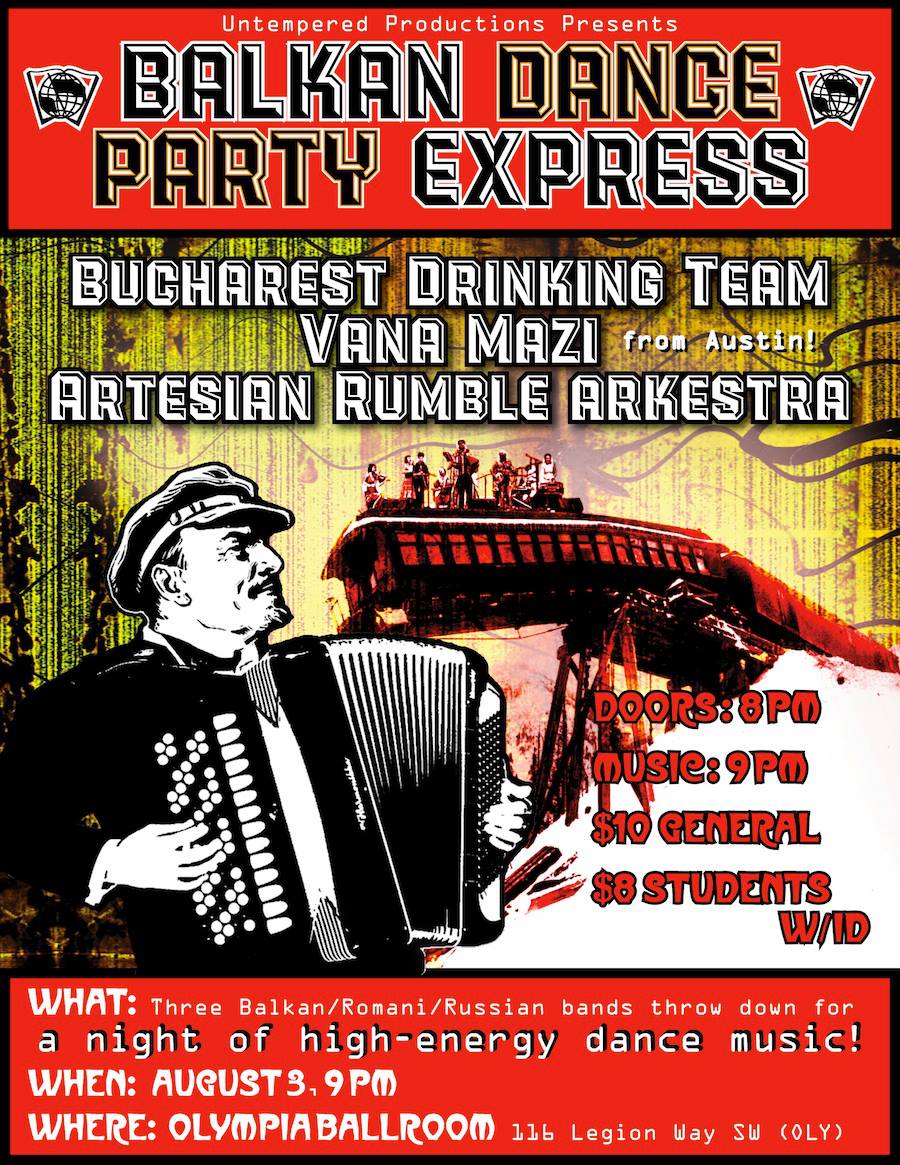 Artesian Rumble Arkestra: Balkan Dance Party w/ Bucharest Drinking Team ...