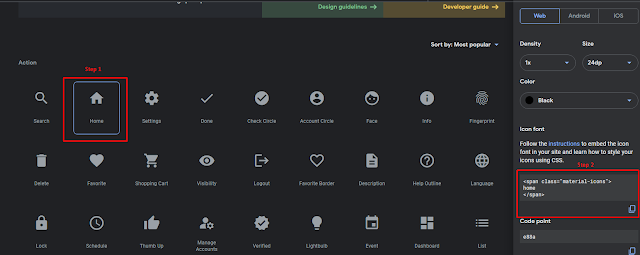 Adding Icons in your page