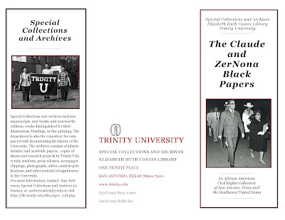 Trinity University Special Collections and Archives: Brochure for the ...