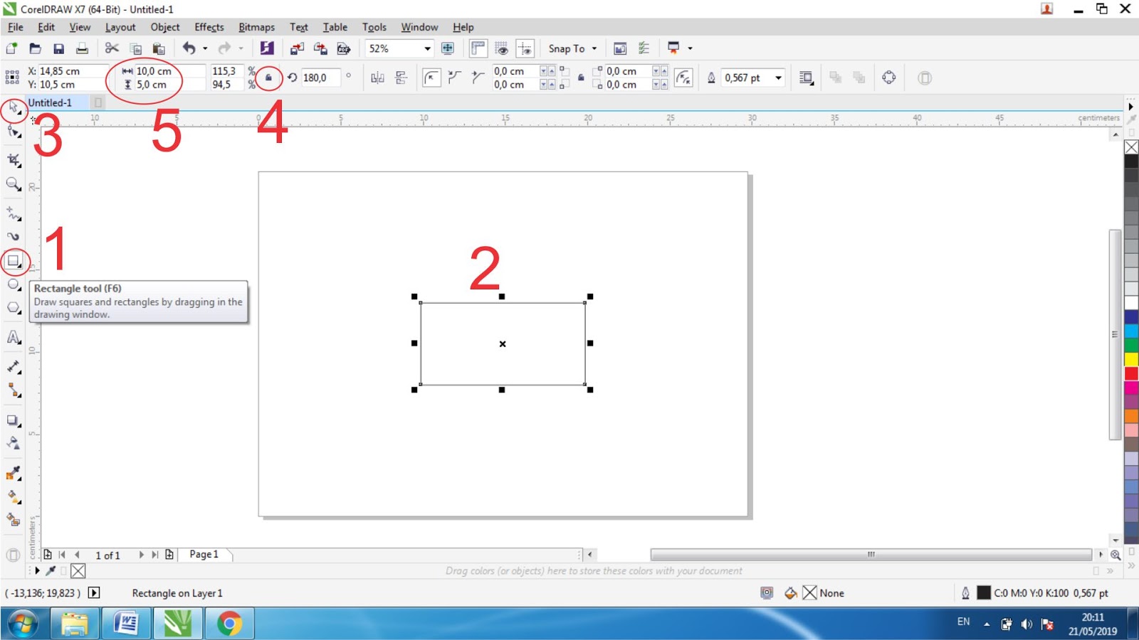 Dasar Corel Draw X7 Membuat Kotak Untuk Pemula
