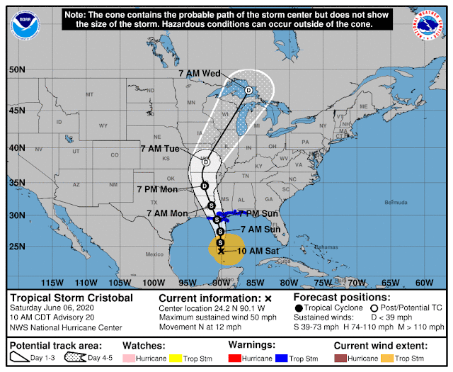 MWN Blog: Tropical Storm Cristobal takes aim at the Gulf Coast, and Mid ...