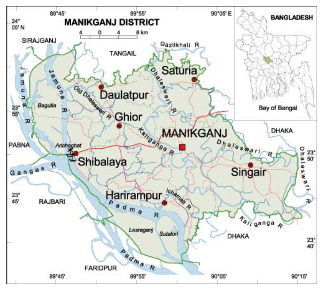 Map and famous places of Manikganj district - News bazar 24