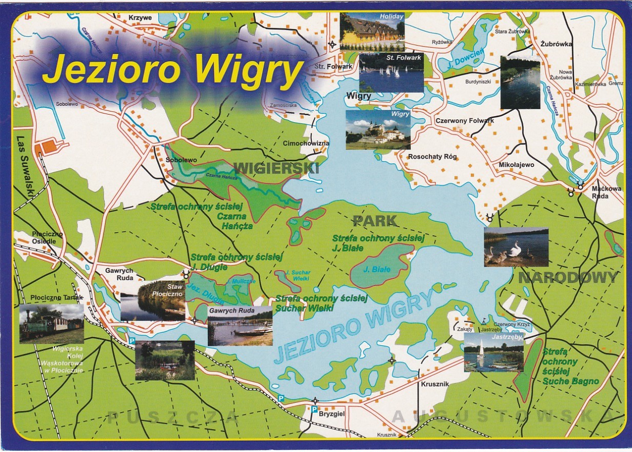 pocztówkowe mapy: Jezioro Wigry