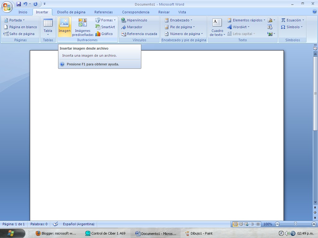 microsoft word 2007: ficha insertar de microsoft word