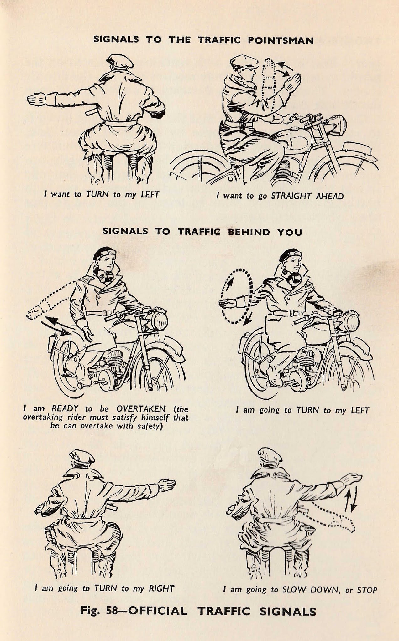 Progress is fine, but it's gone on for too long.: Motorcycle hand signals