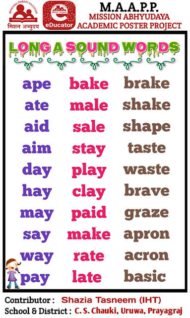 Long A Sound Words and Activities