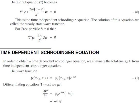 Schrodinger Equation Time Dependent