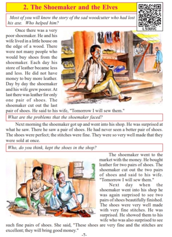English Class 8 Lesson 2 The Shoemaker and the Elves