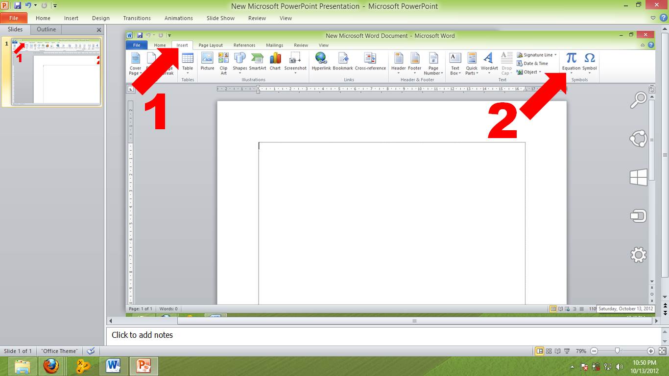 MENGGUNAKAN EQUATION DAN SYMBOL DI MICROSOFT WORD 2010 - Belajar ...