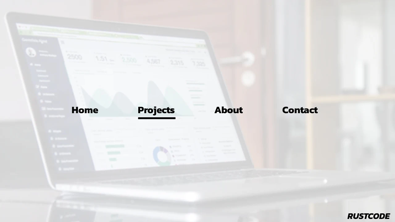 Minimalist Navigation With Flash Effect | Rustcode | RUSTCODE