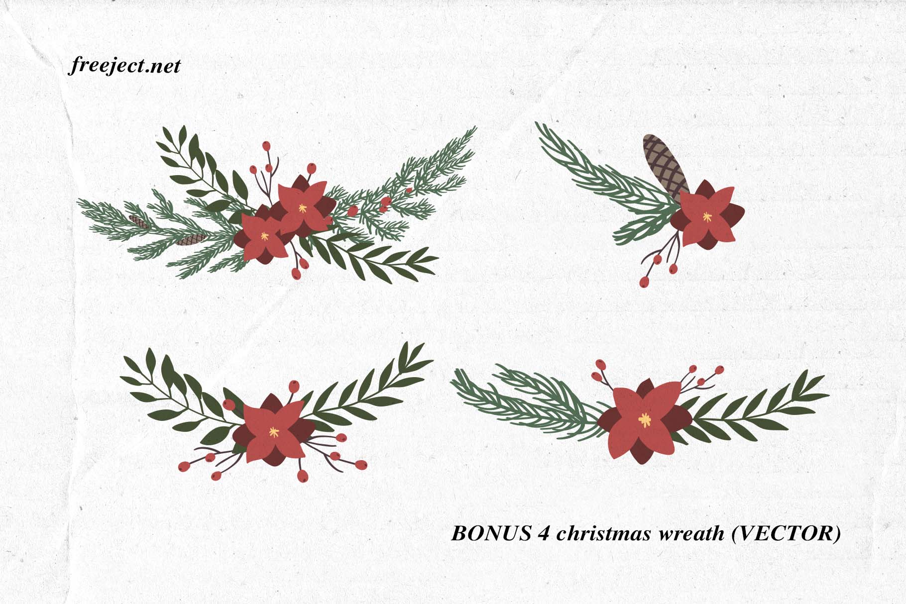 Free DEMO Christmas Leaf Decoration Vector & PNG