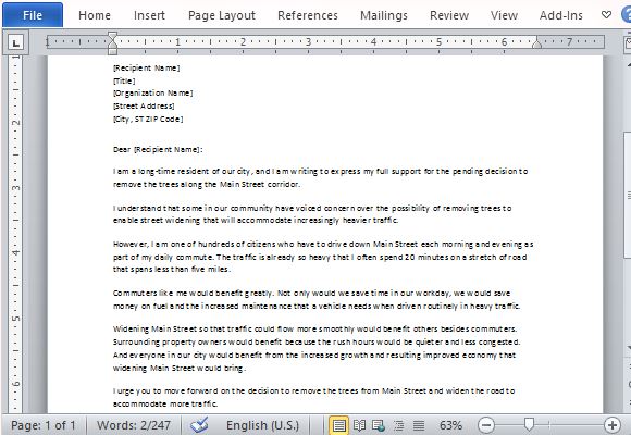 Letter Of Support Template For A Person ~ Resume Letter