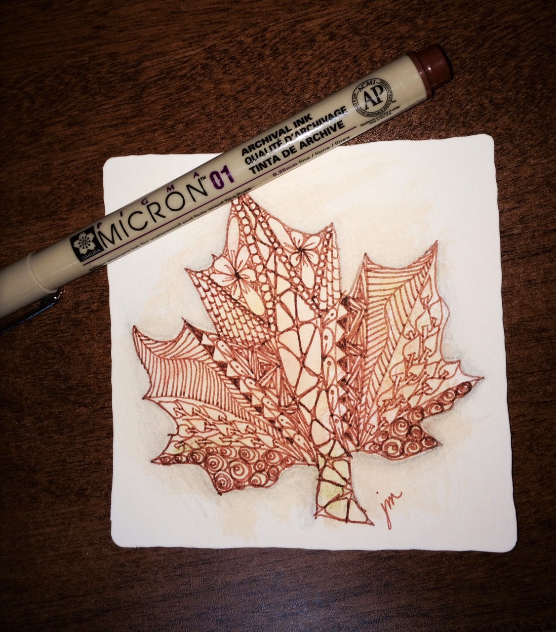 Tiki Tangles: Oasis Falling Zentangle Leaf