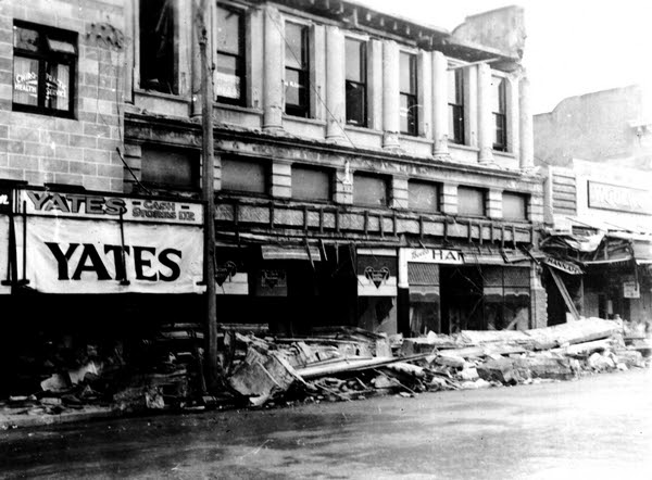 1942 Earthquake: Masterton's business area badly wrecked