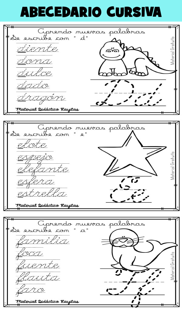 Aprendo y Trazo el Abecedario en Cursiva | Materiales Educativos para ...