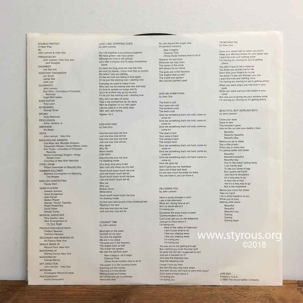 The Styrous® Viewfinder: 20,000 vinyl LPs 196: John Lennon & Yoko Ono ...