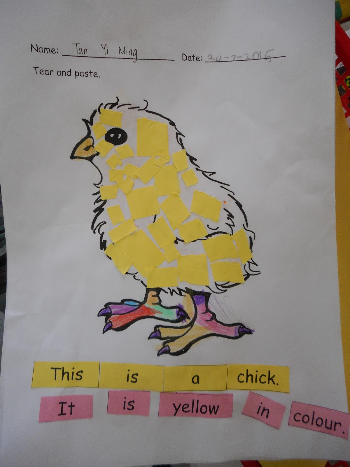 Learn Together, Explore Together: Art and Craft - Chick (tear and paste ...