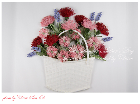 Claire's paper craft: Carnation Basket for Mother's Day