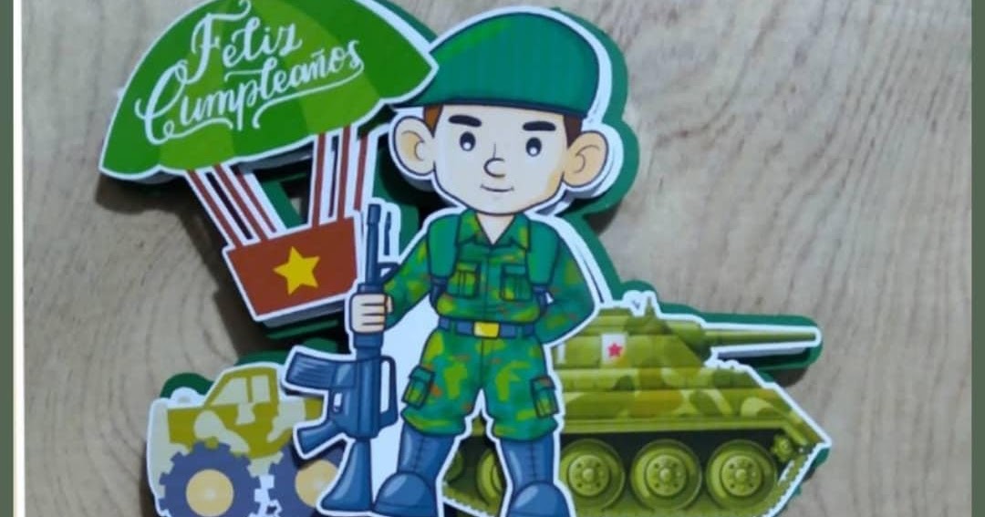 Topper 3D Militar Freddy - Mis Toppers Tus Toppers