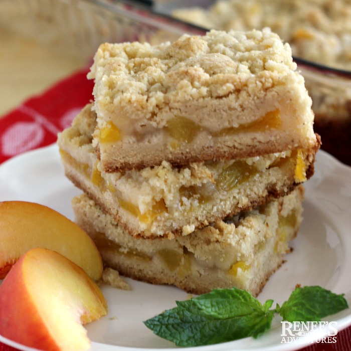 Easy Peach Crumb Bars | Renee's Kitchen Adventures