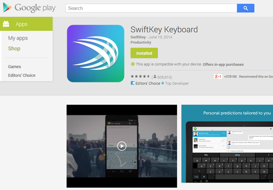Swiftkey is Now Free for Android on Google Play!