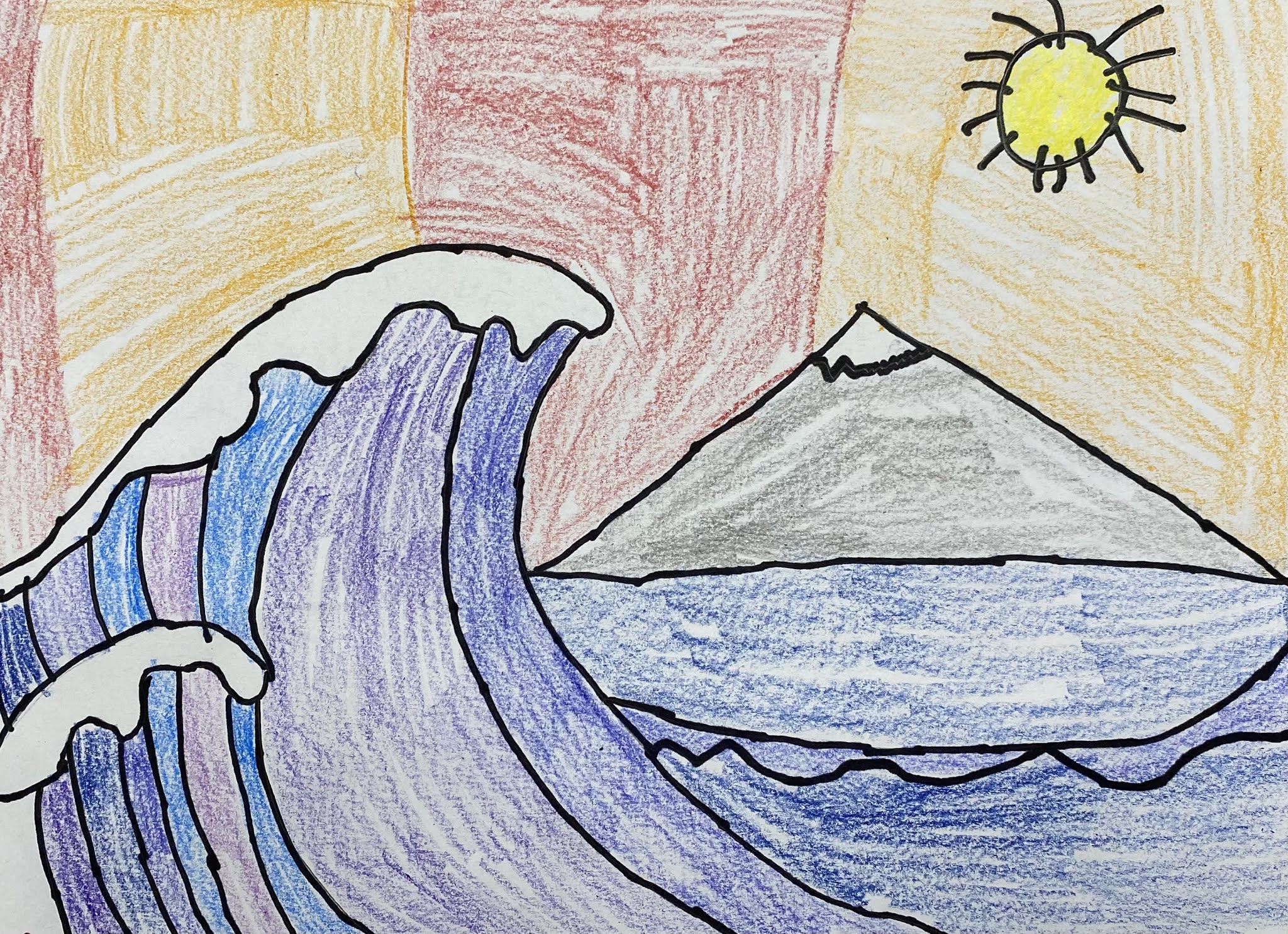 Mrs. Harris' art room: The Great Wave 1st grade art lesson