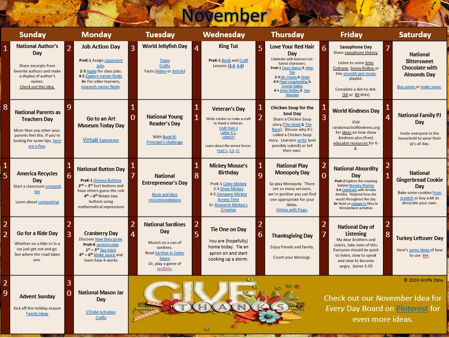 November 2020 | An Idea for Every Day