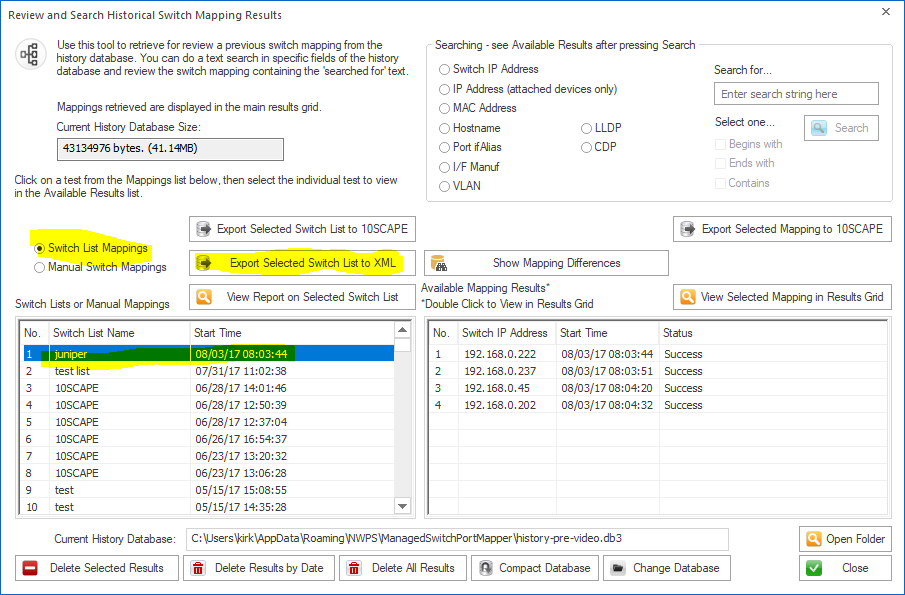 Netscantools® Inside Out Managed Switch Port Mapping Tool V2 78